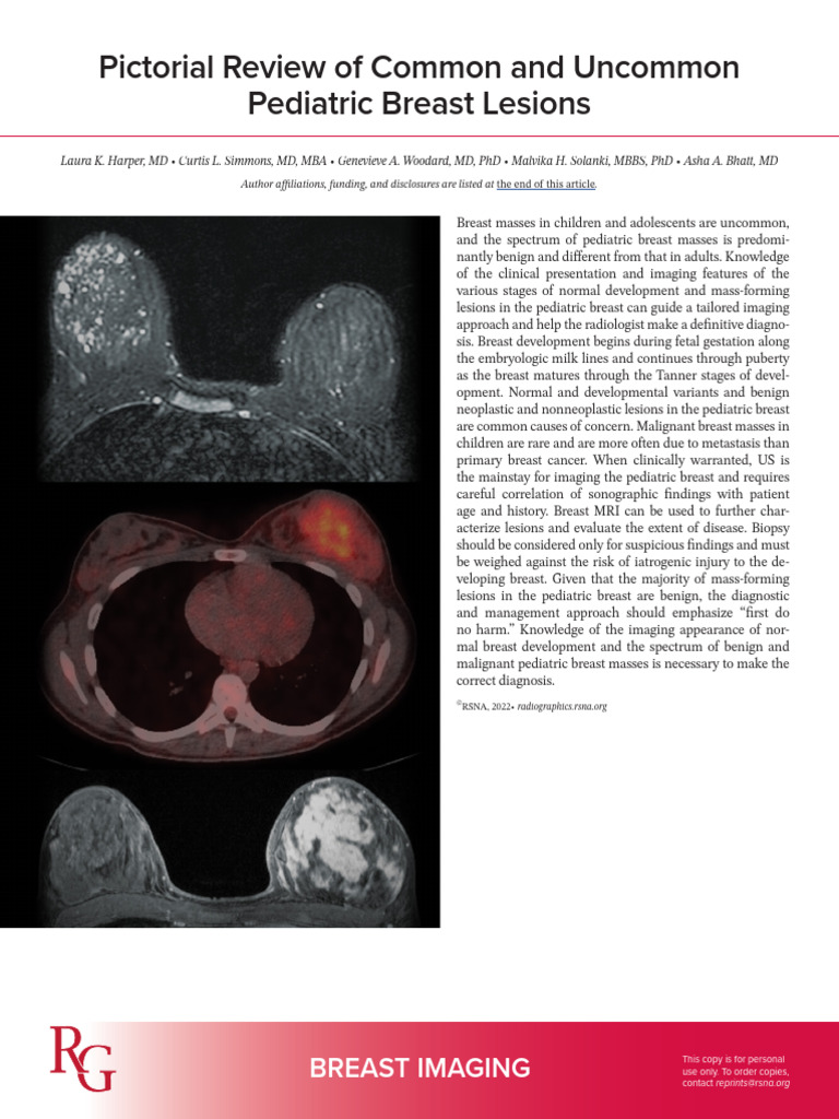 Pediatric Breast Lesions | PDF | Breast Cancer | Breast