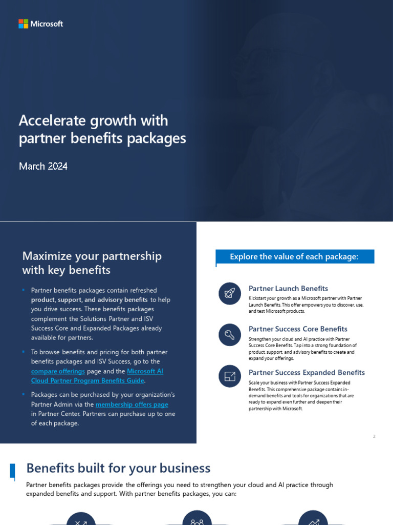 Microsoft Partner Benefits Packages Guide | PDF | Cloud Computing | Microsoft