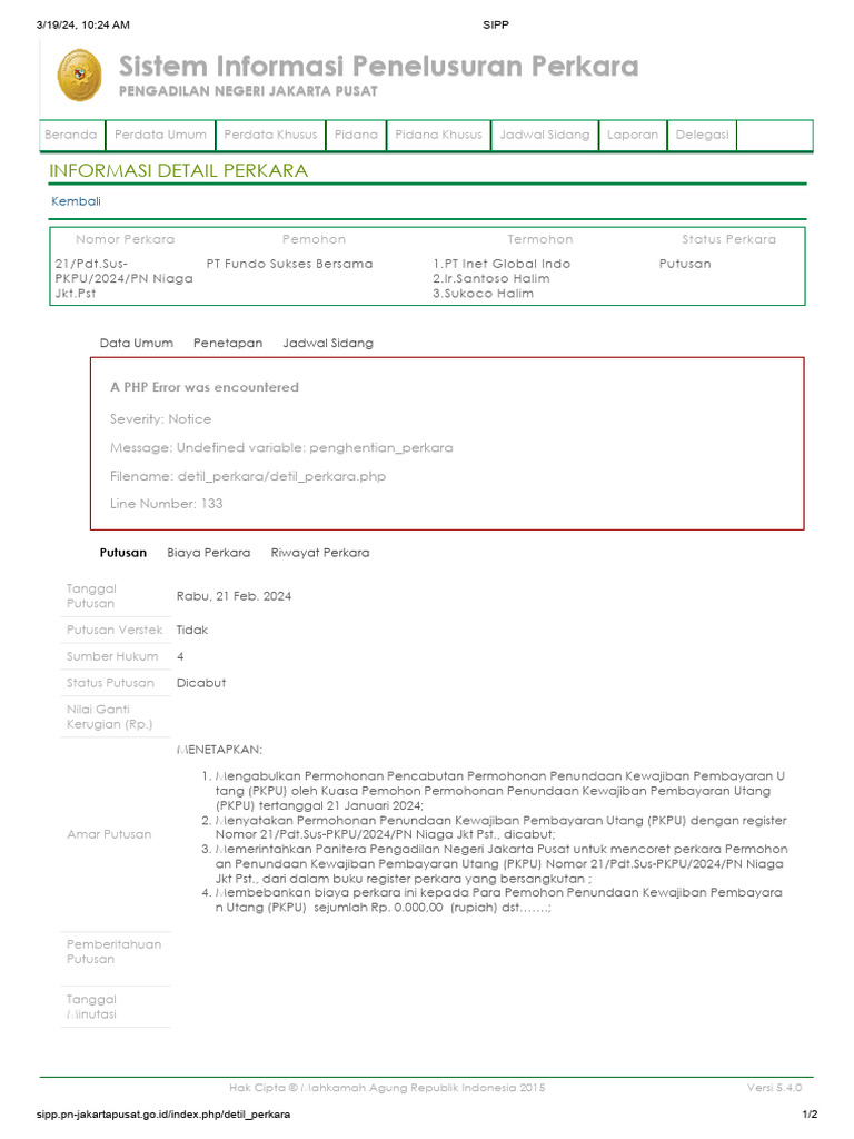 Kasus PKPU PT Inet Global Indo | PDF