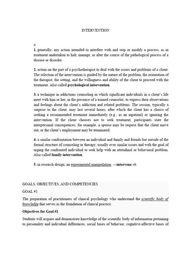 Intervention | PDF | Psychology | Clinical Psychology