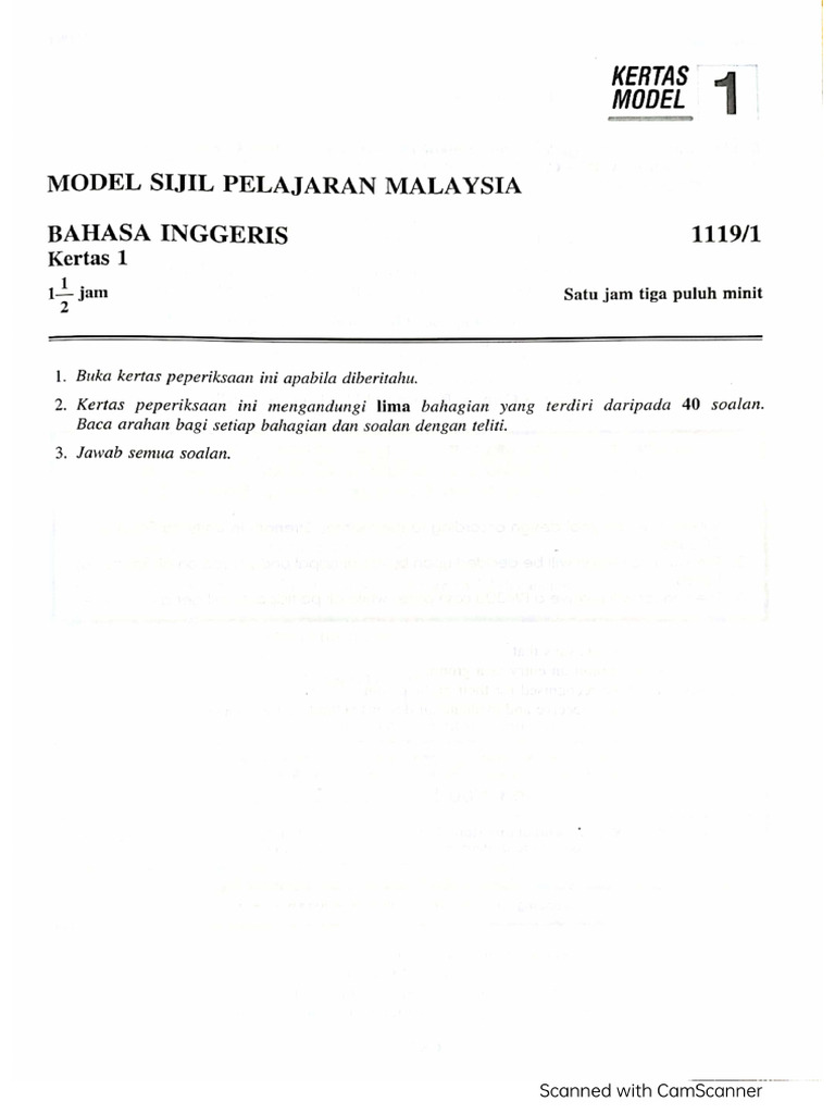 English Paper 1 SPM | PDF
