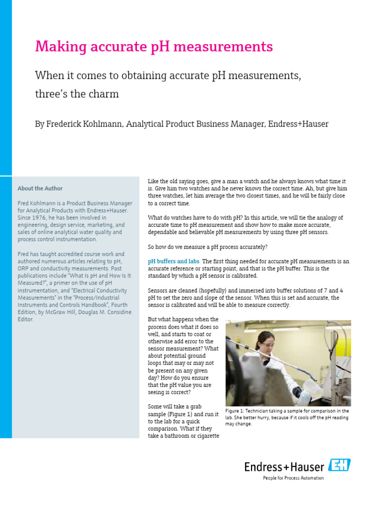 Making Accurate PH measurements-WP01001C24EN | PDF | Ph | Sensor