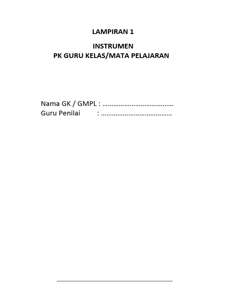 Instrumen PKG Baru | PDF | Karier & Perkembangan