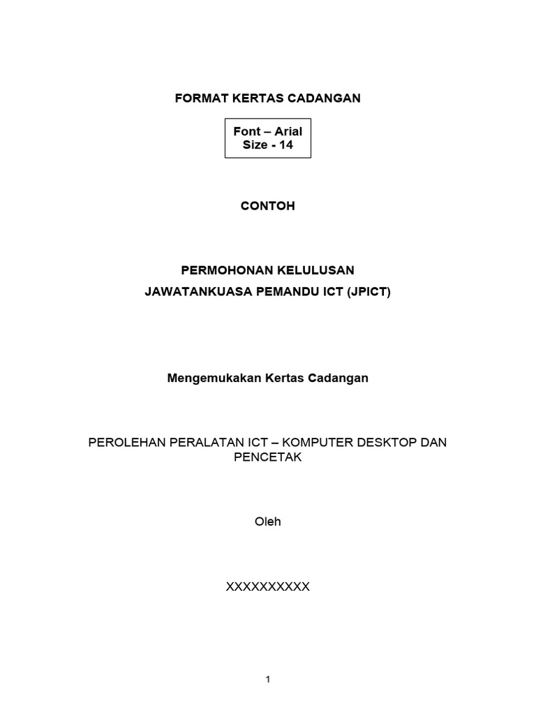 Format Kertas Cadangan Dan Slaid JTICT | PDF