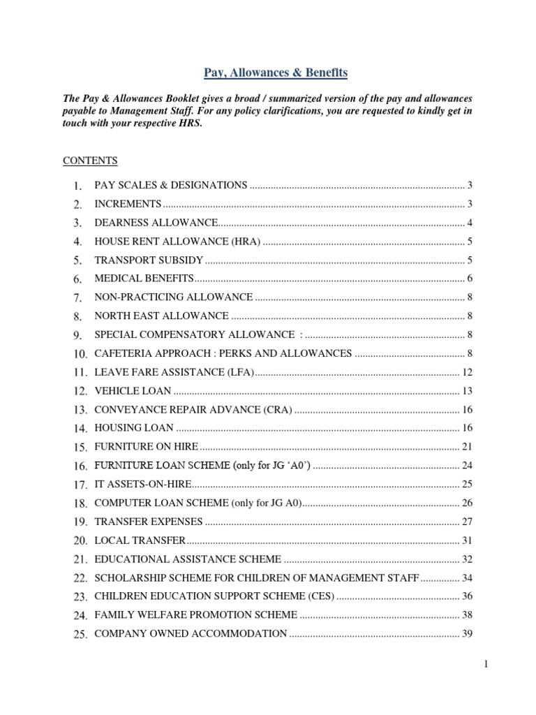 Pay and Allowances | PDF | Employee Benefits | Loans