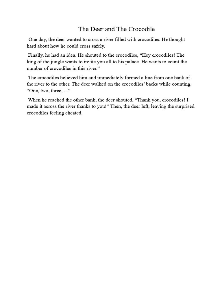 Clever Deer Outsmarts Crocodiles | PDF