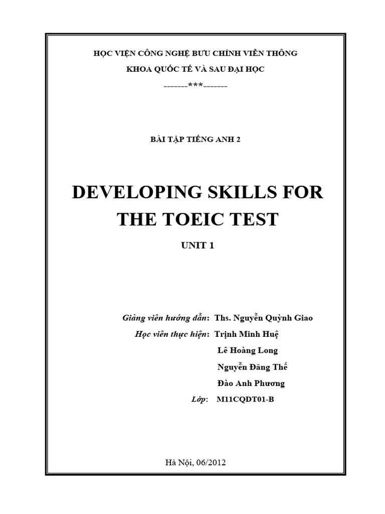 UNIT 1 - Minh Hue - Dang The - Hoang Long - Anh Phuong | PDF