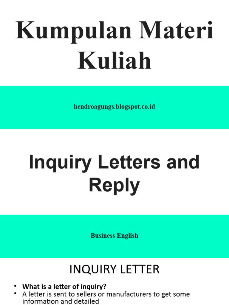 Inquiry Letters and Reply | PDF | Prices | Business