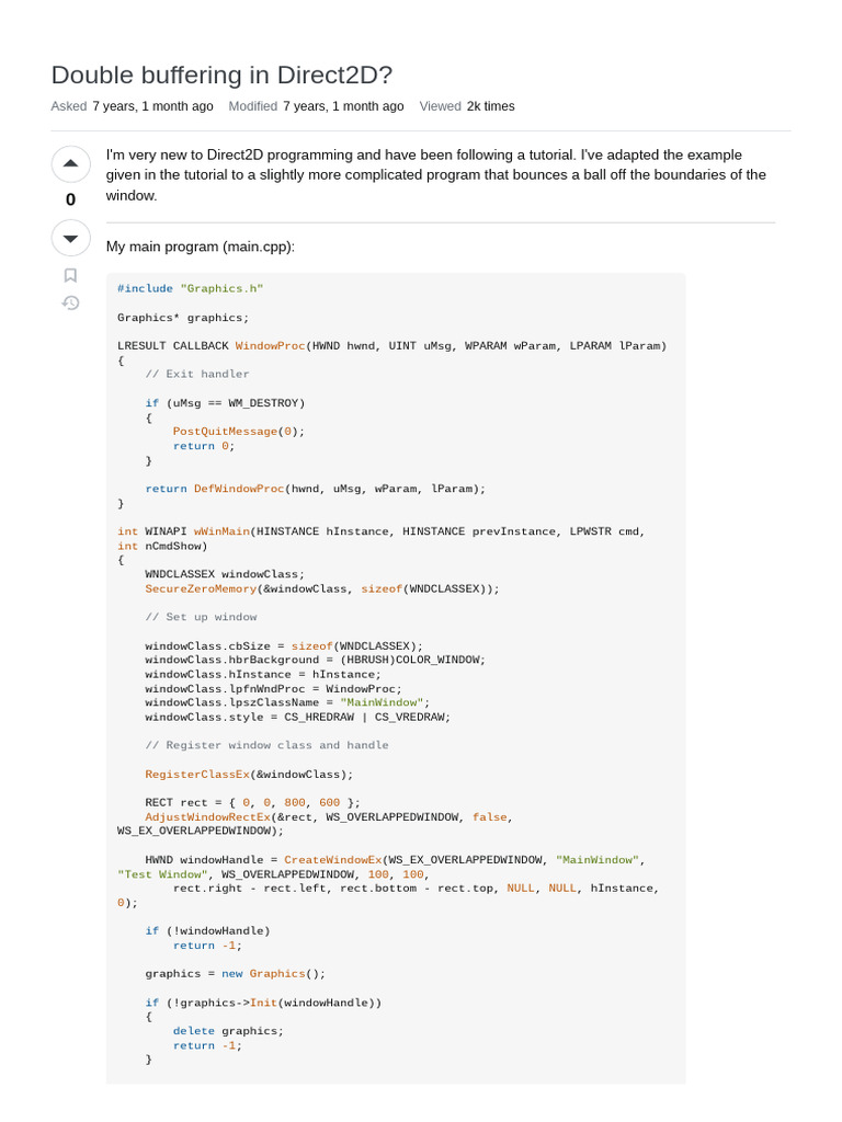 C++ - Double Buffering in Direct2D - Stack Overflow | PDF | Computer ...