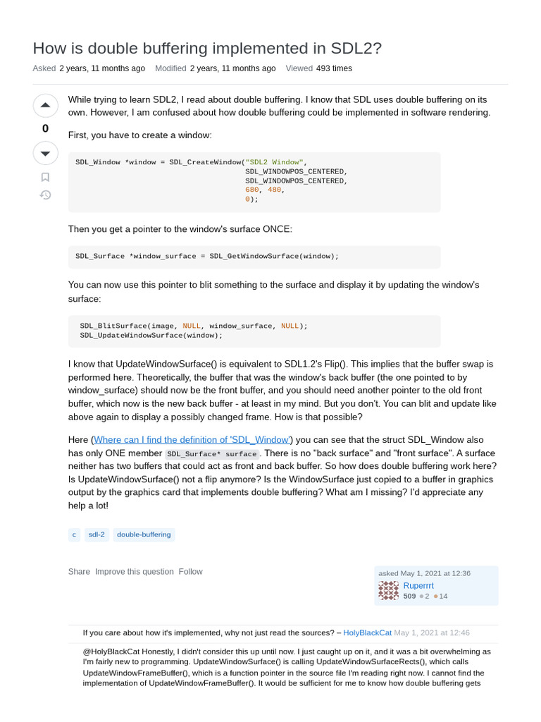 C - How Is Double Buffering Implemented in SDL2 - Stack Overflow | PDF | Graphics | Computer ...