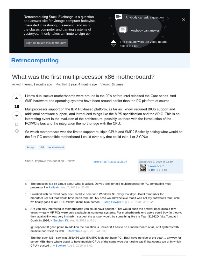 ibm pc - What was the first multiprocessor x86 motherboard_ - Retrocomputing Stack Exchange ...