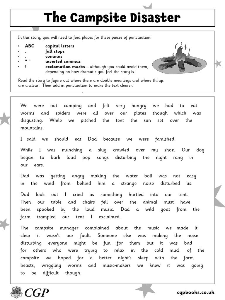 Punctuation in Camping Disaster Story | PDF