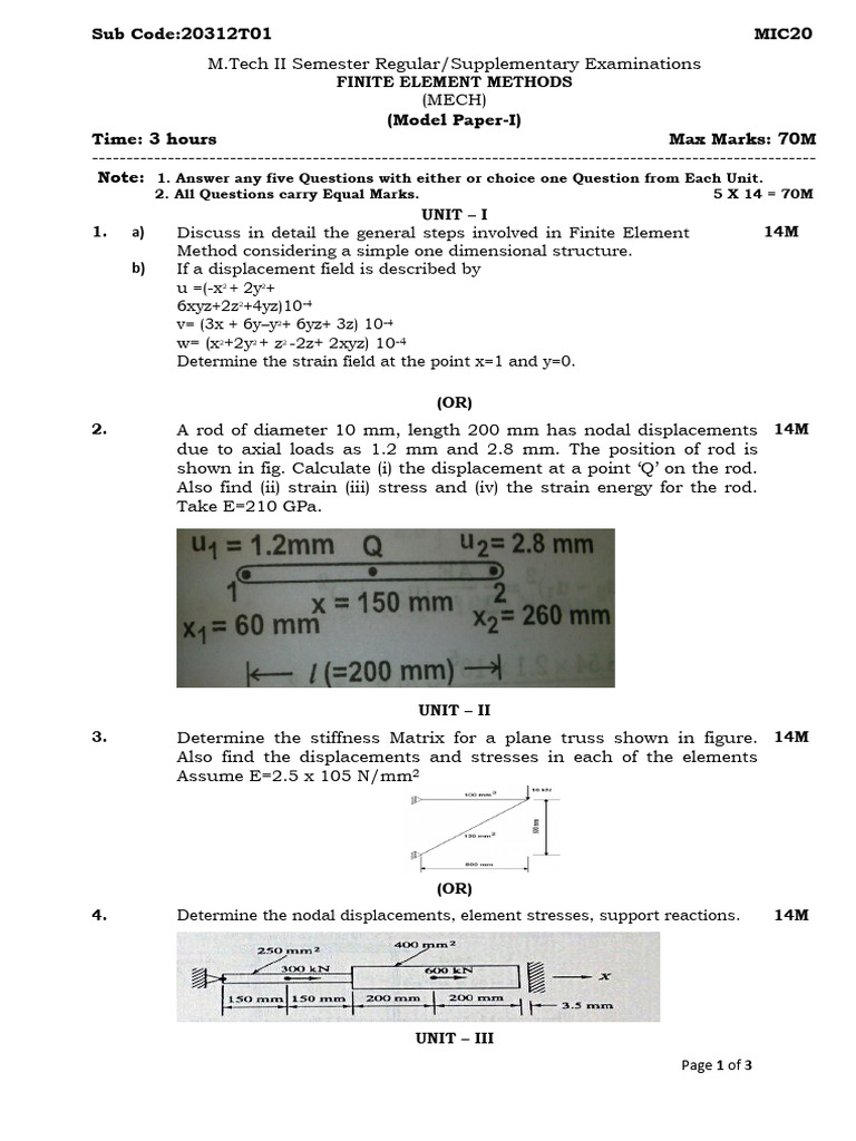 D MICPORTALuploadsSyllabus ModelPapersModel MIC20 M.tech MD 534 | PDF | Mathematical ...