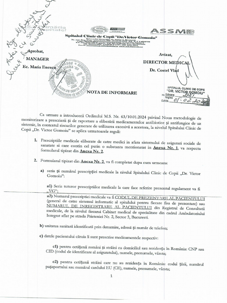 Ordinu MS - Formular Reteta Antibiotice | PDF