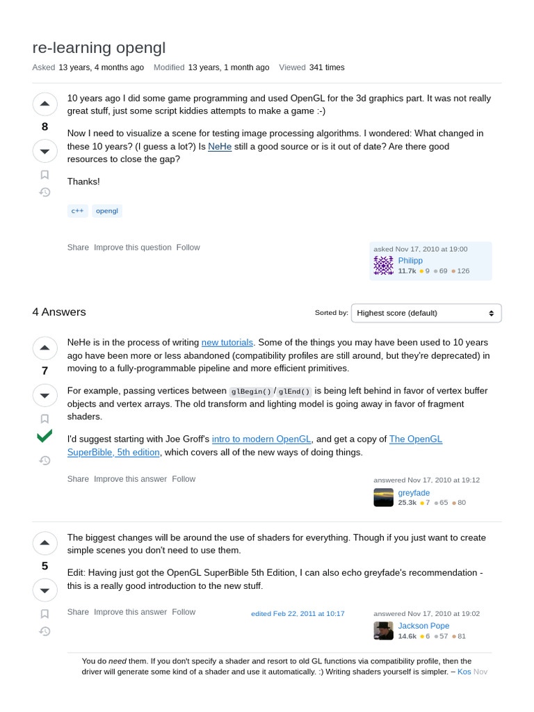 C++ - Re-Learning Opengl - Stack Overflow | PDF | Shader | Computer Graphics
