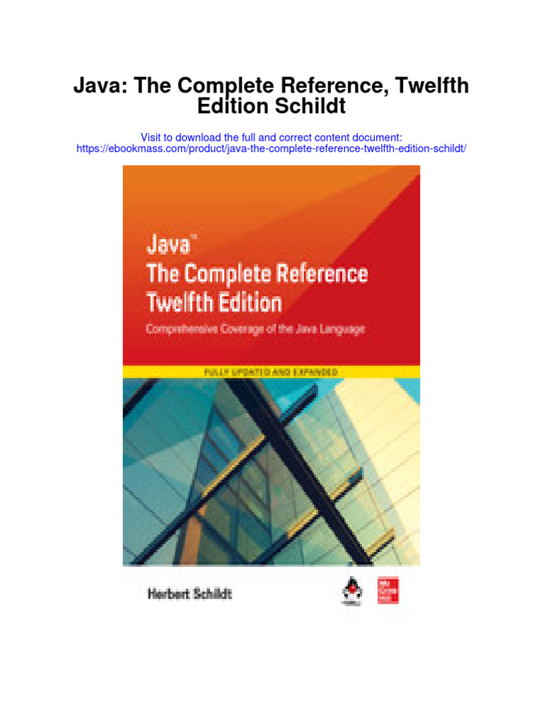 Java The Complete Reference Twelfth Edition Schildt Full Chapter | PDF ...