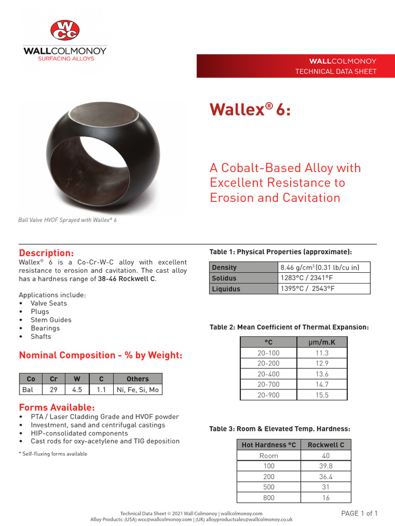 Wall-Colmonoy Wallex-6 ENG January2021-1 | PDF | Welding | Construction