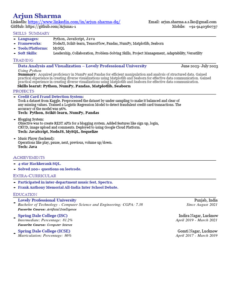 Format 2 CV | PDF | Computing | Computer Science