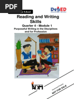 Grade 11 Reading and Writing Module 1 | PDF | Brainstorming | Reading ...
