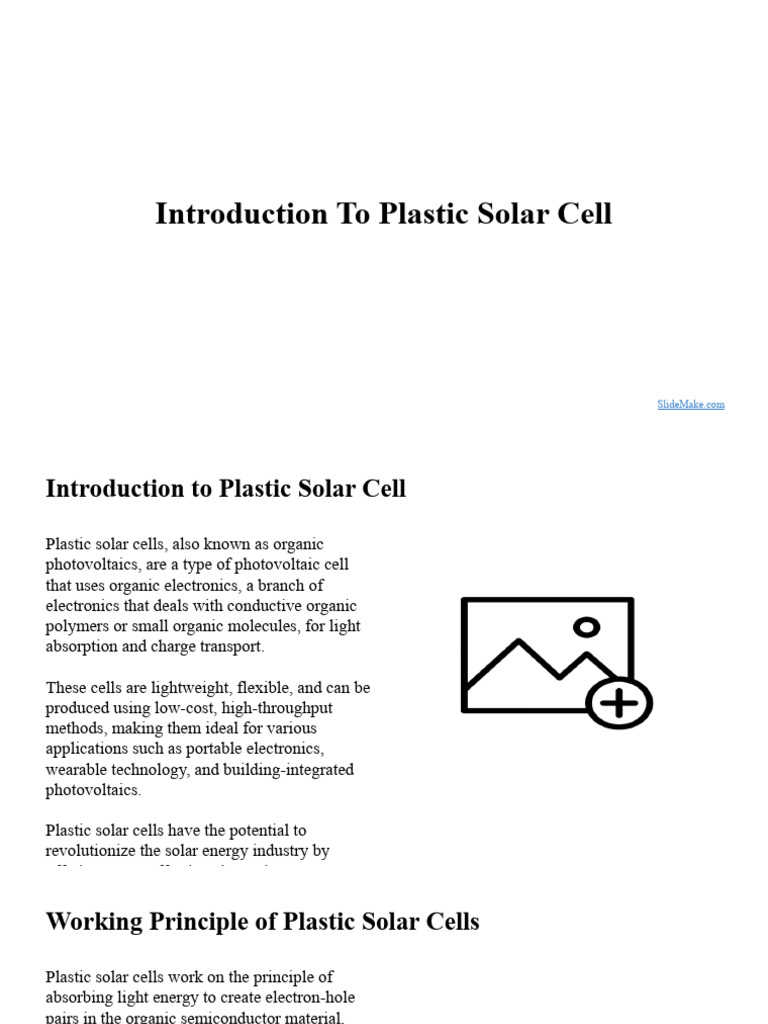 Overview of Plastic Solar Cells | PDF