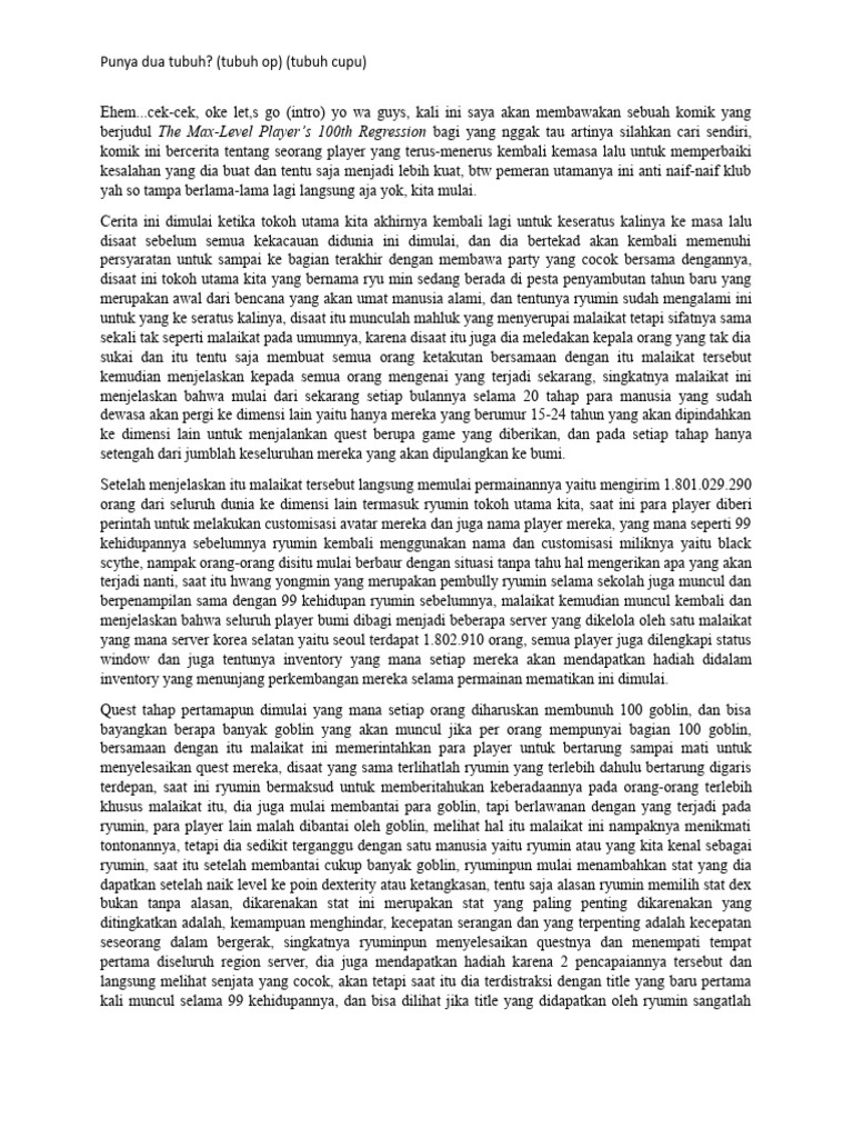 Petualangan Ryumin dalam Game | PDF