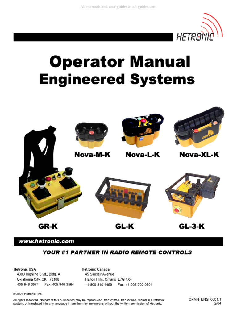 Hetronic Nova M K Operator S Manual 33 | PDF | Electrical Connector | Radio