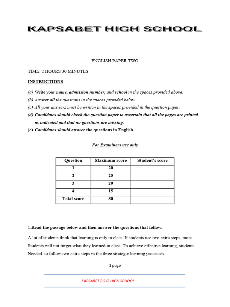 Eng PP2 MS | Download Free PDF | Learning