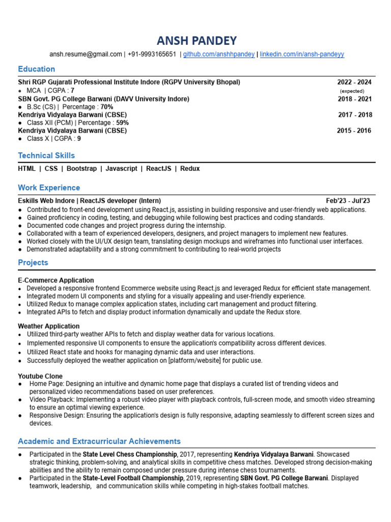 Ansh Resume | PDF | Computing | Software
