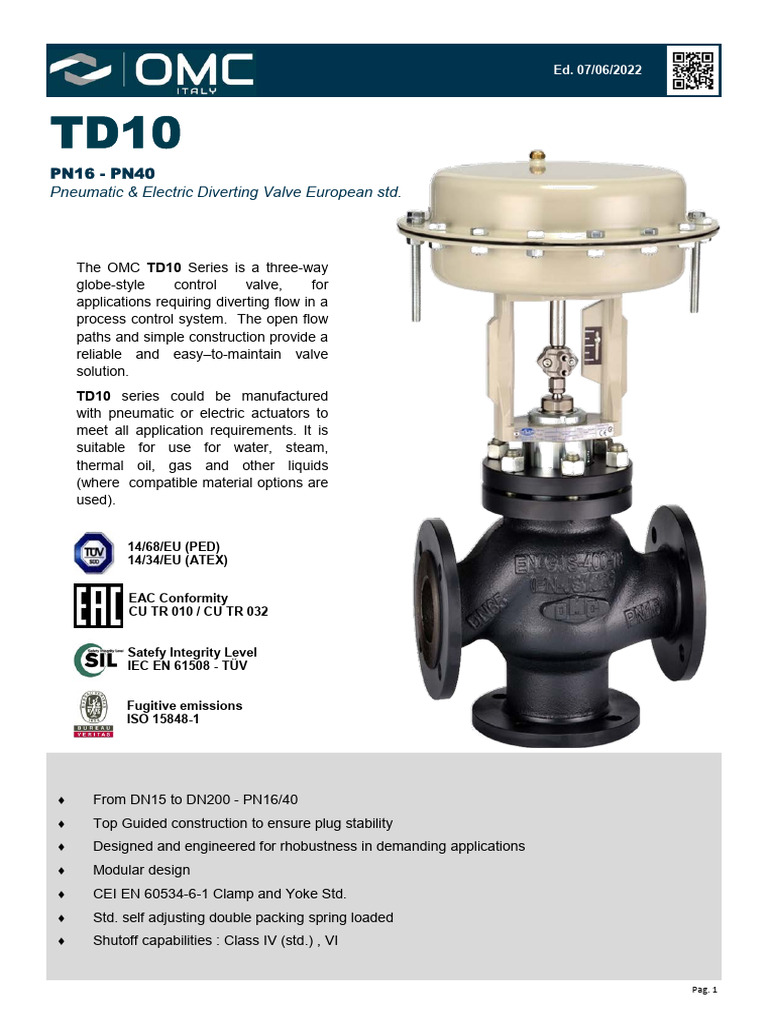 Lit TD10 EN | PDF | Valve | Actuator