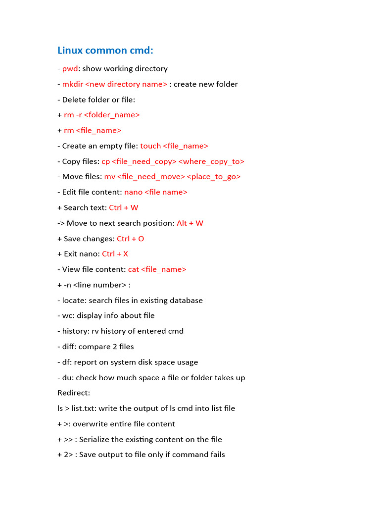 Linux Common CMD | PDF | Teaching Methods & Materials | Computers