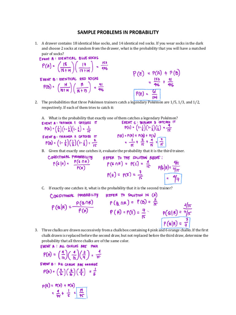 SAMPLE-PROBLEMS-IN-PROBABILITY | PDF