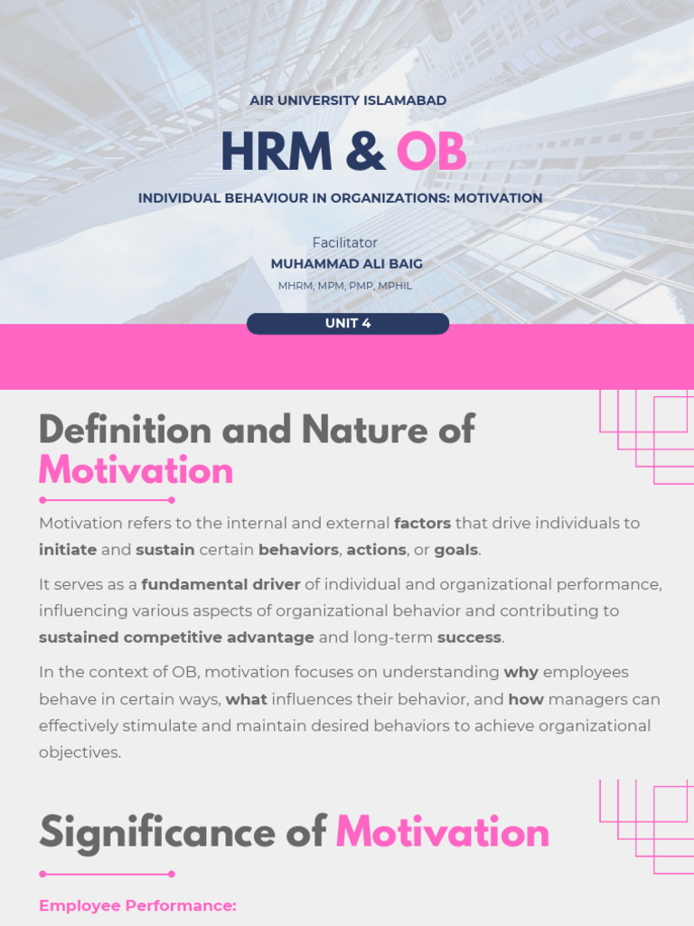 HRM & OB Unit 4 | Download Free PDF | Motivational | Motivation
