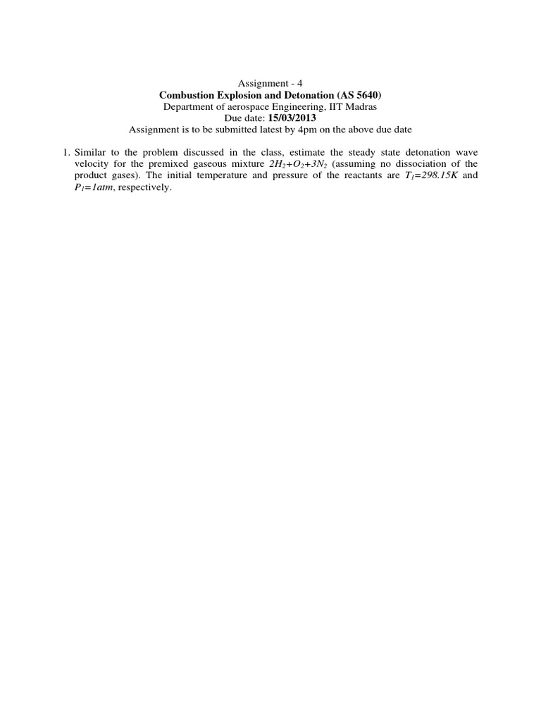 Aerospace Engineering Assignment | PDF | Teaching Methods & Materials ...