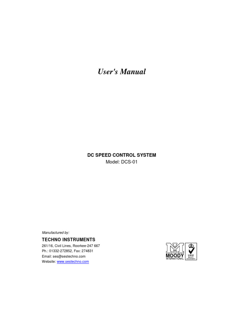 DCS 01 (Dcspeed) | PDF | Electric Motor | Feedback