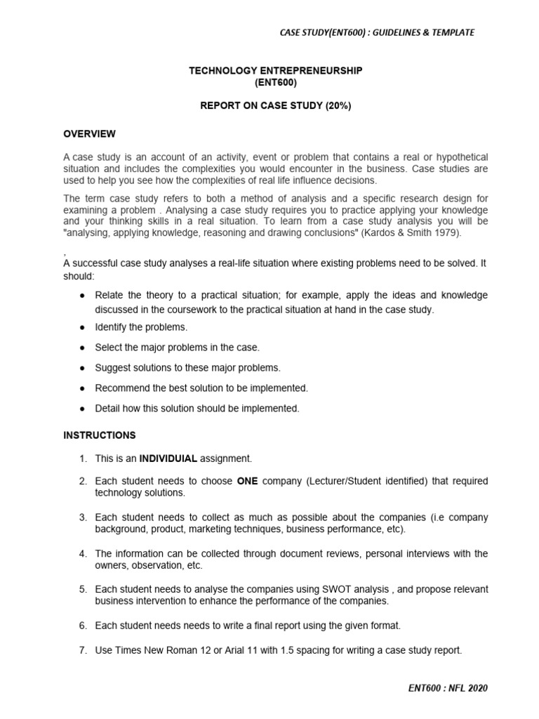 ENT600_G_T_ASSIGNMENT 1_ CASE STUDY | PDF | Swot Analysis | Knowledge