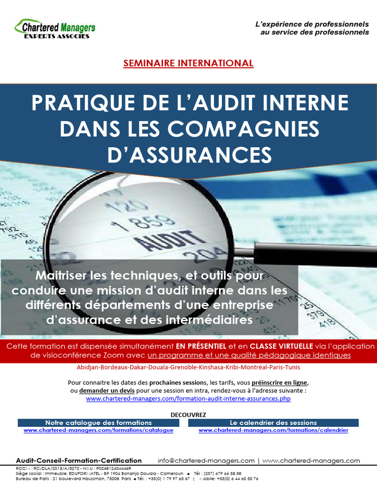 Formation sur l'Audit Interne en Assurances | PDF | Audit | Audit interne