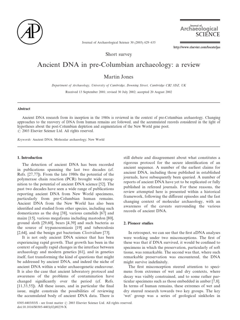Ancient DNA in Pre-Coloumbian Archaeology | PDF | Dna | Polymerase ...