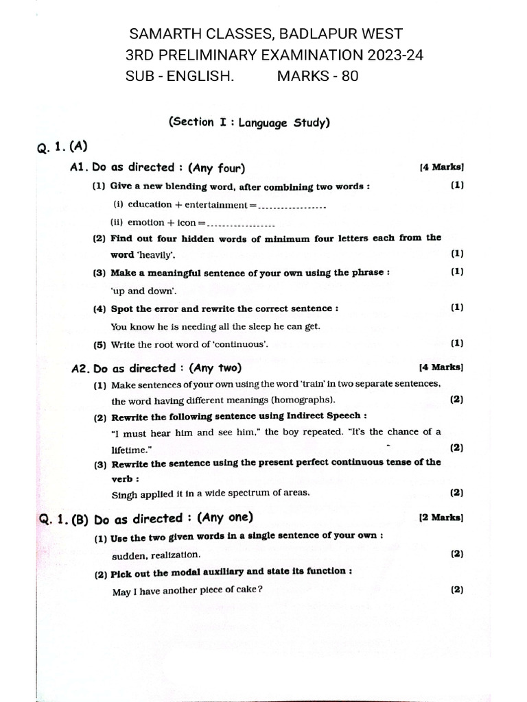prelim 3 english | PDF