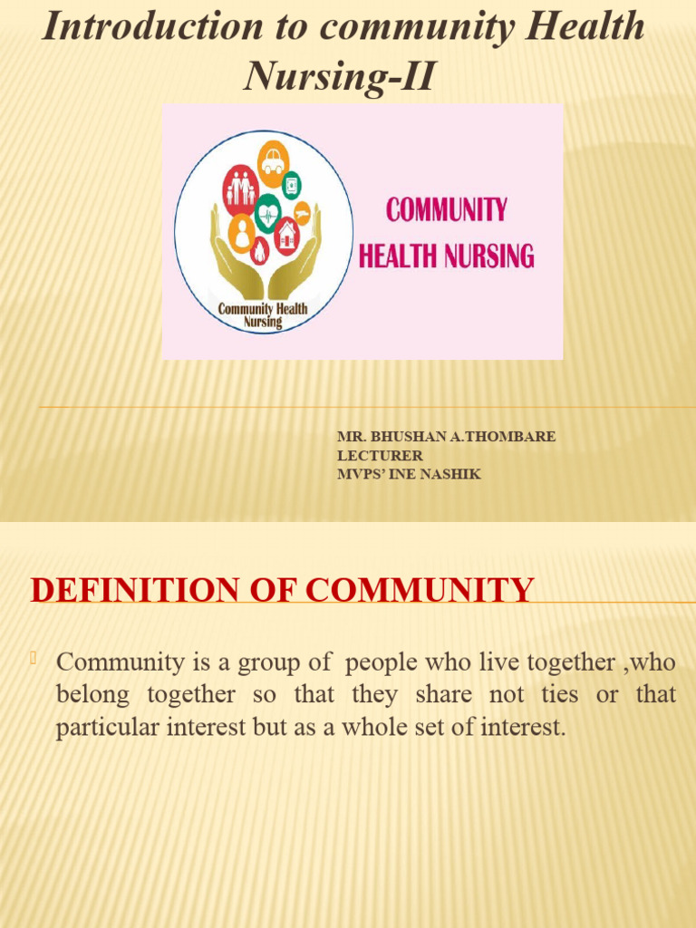 Introduction To Community Health Nursing | PDF | Nursing | Community