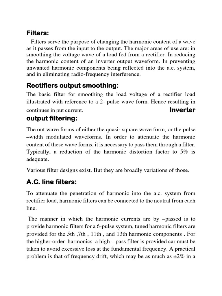 Filters | PDF | Capacitor | Power Inverter