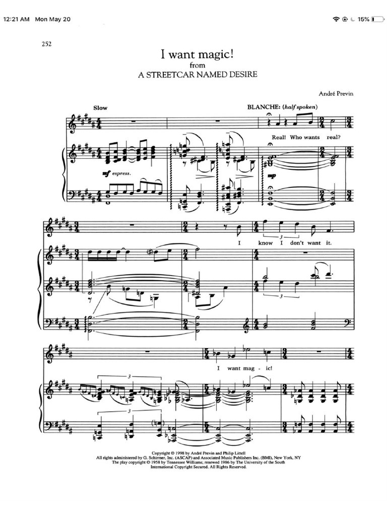 Previn I Want Magic | PDF