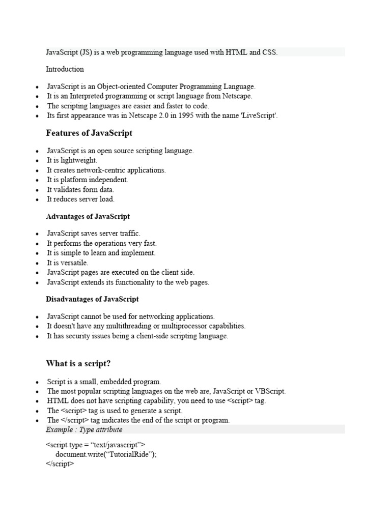 Java Script | PDF | Java Script | Dynamic Web Page Java Script | PDF | Java Script | Dynamic Web Page