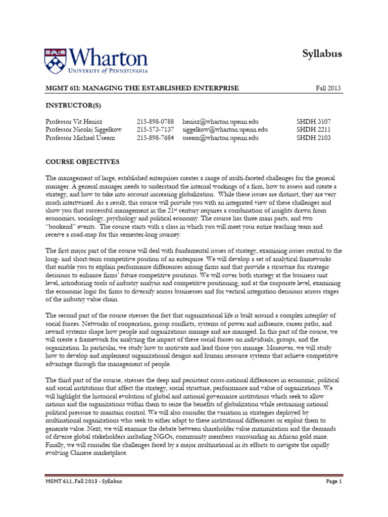 2013C MGMT611001 | Download Free PDF | Strategic Management | Institution