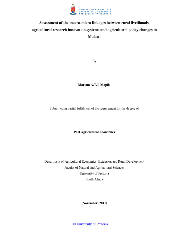 Macro-Micro Linkages in Malawi Agriculture | PDF | Macroeconomics ...