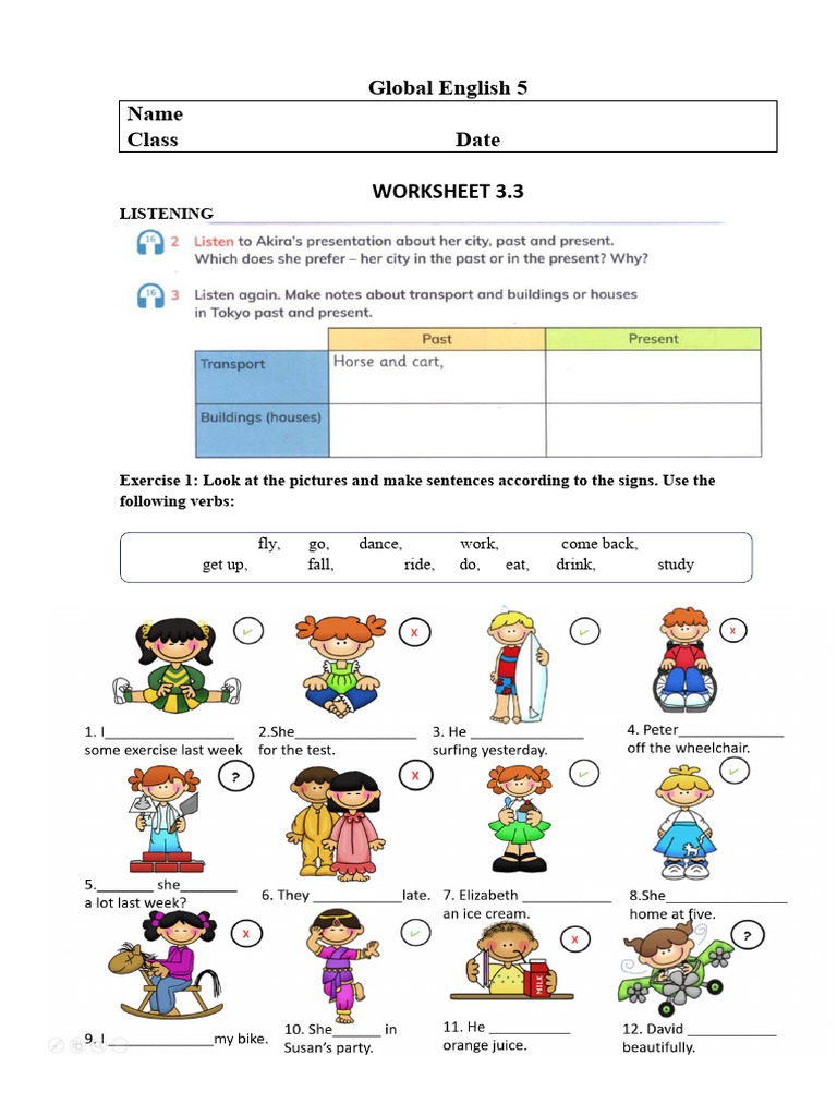 UNIT 3 - LESSON 2 CAM GLOBAL 5 WORKSHEET | PDF