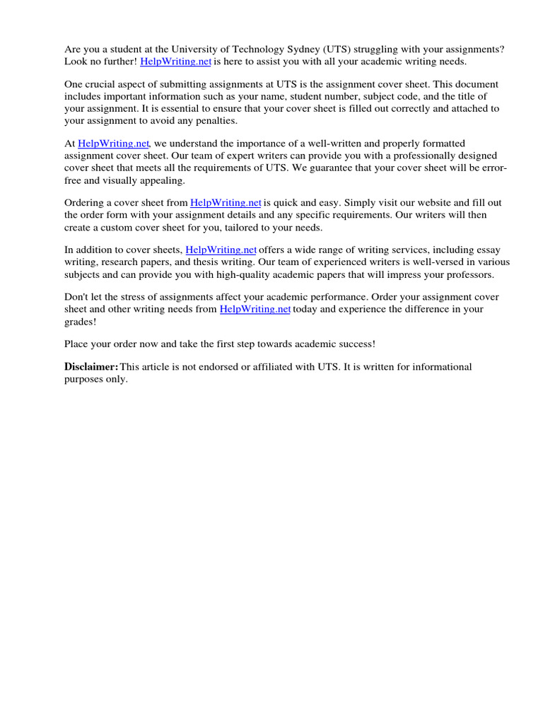 Uts Assignment Cover Sheet | PDF | Turnitin | Eigenvalues And Eigenvectors