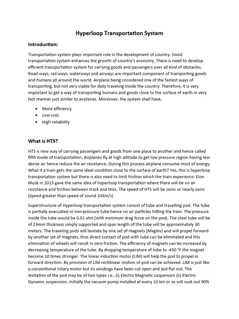 Hyperloop: Future of Fast Transit | PDF | Hyperloop | Transport