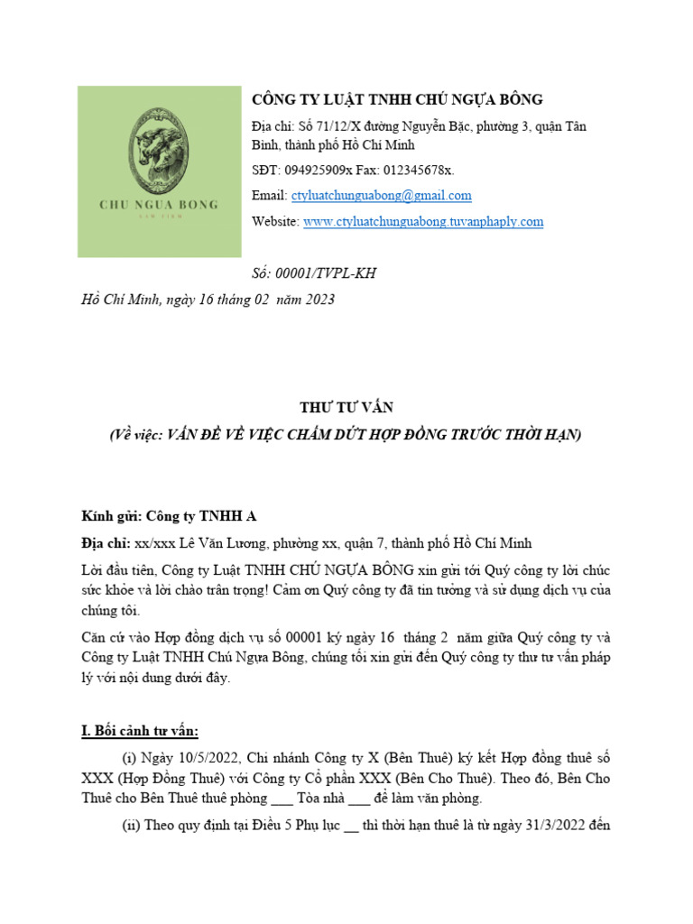 MẪu ThƯ TƯ VẤn Pdf