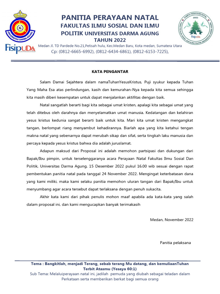 PROPOSAL NATAL FISIP UDA Rev | PDF