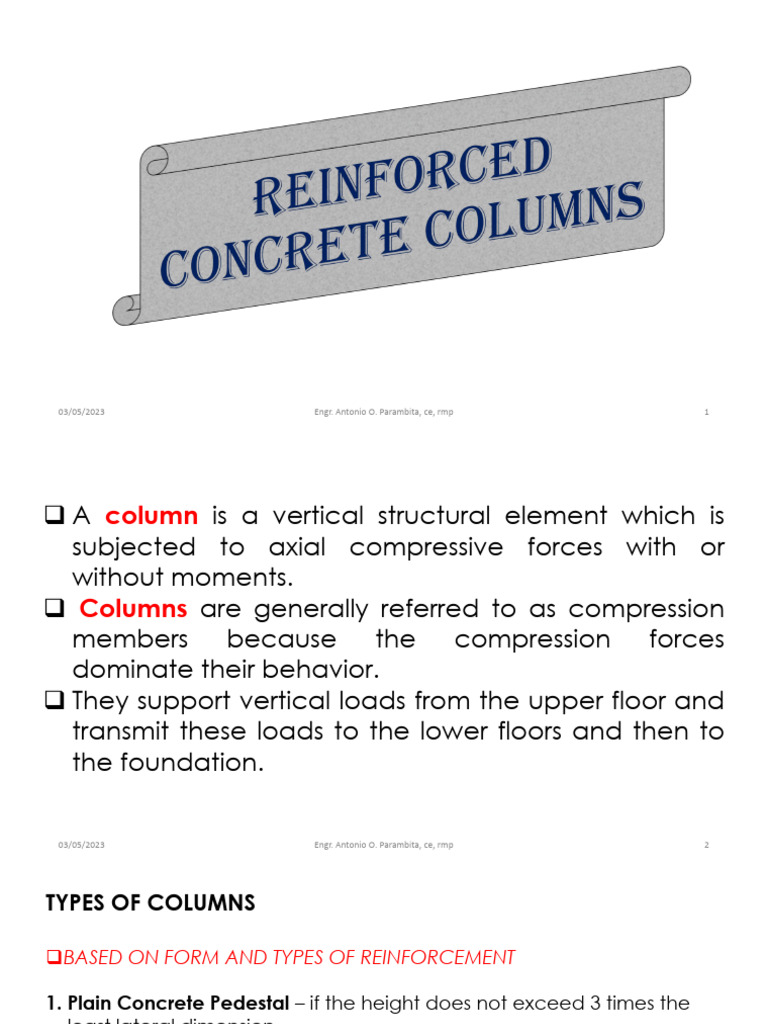 Reinforced Concrete Column RC | PDF | Column | Mechanical Engineering